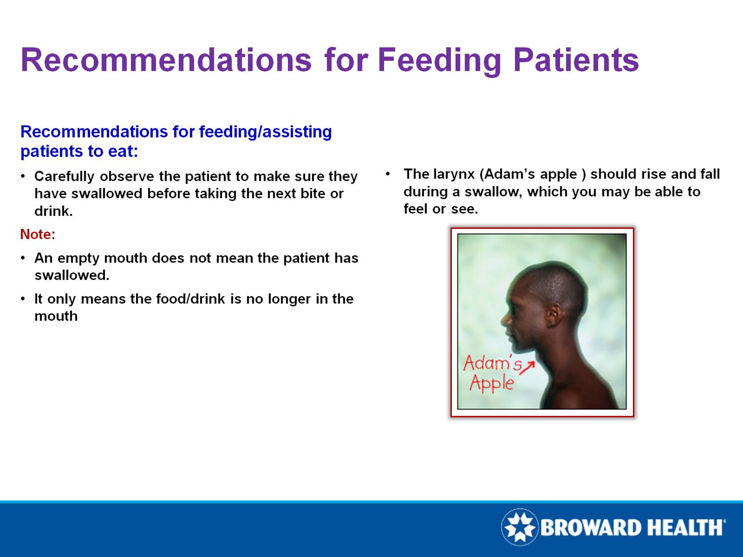 Recommendations for Feeding Patients
