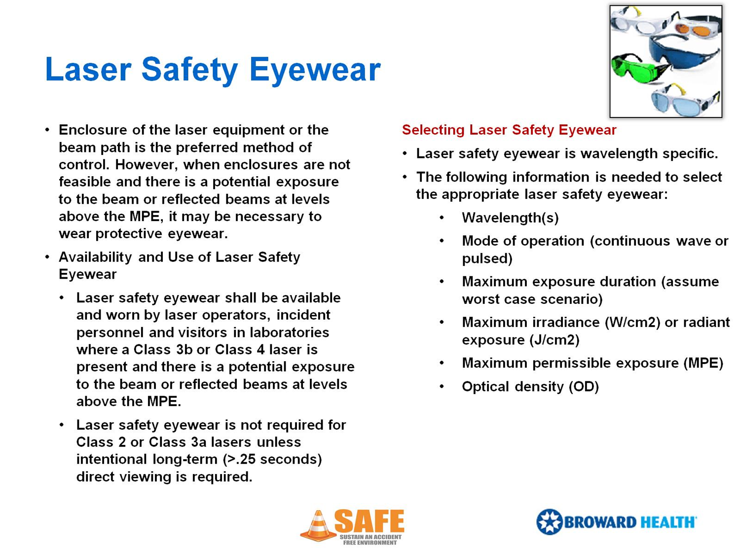 Laser Safety Eyewear