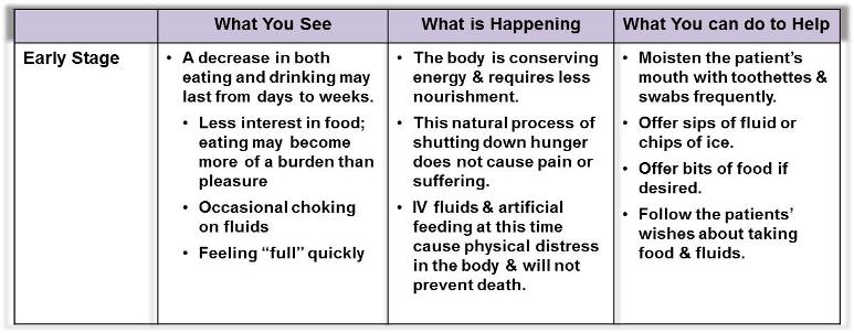 Stages of The Dying Process - Early
