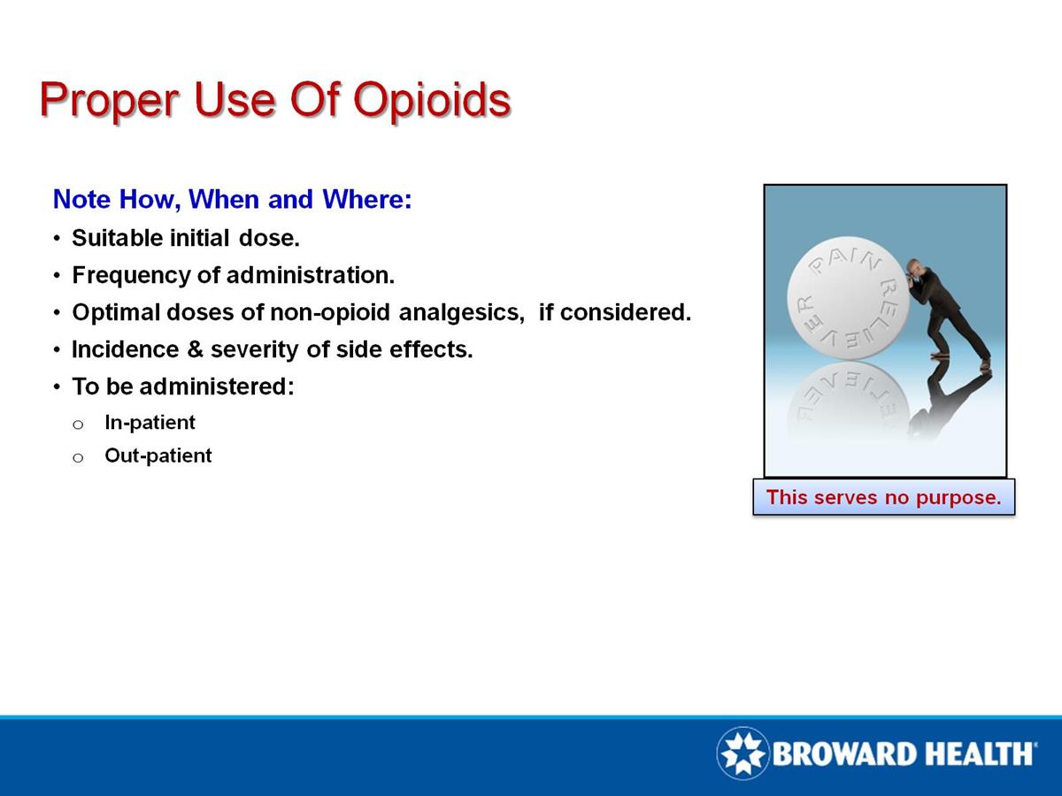 Proper Use Of Opioids