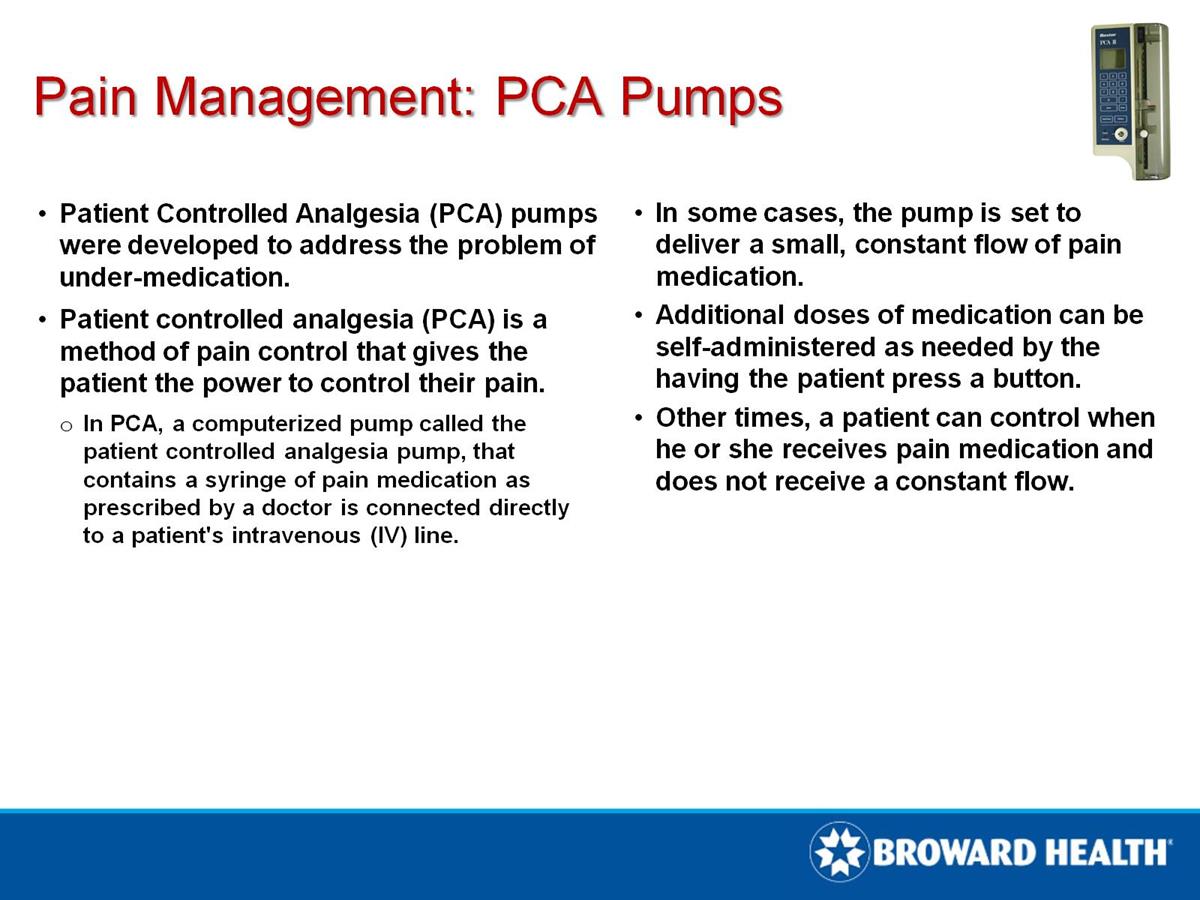 Pain Management: PCA Pumps