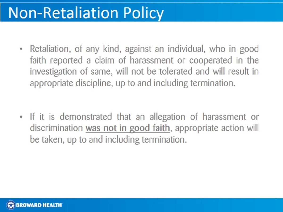 Non-Retaliation Policy