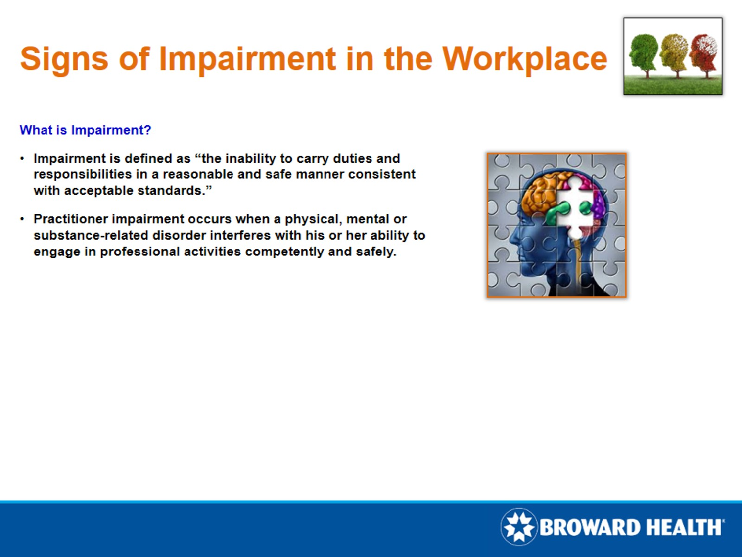 Signs of Impairment in the Workplace 1