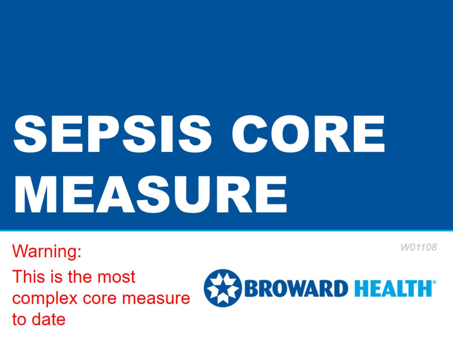 Sepsis Core Measure
